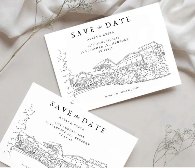 Personalized Wedding Venue Illustration Custom Sketch Wedding Venue ...