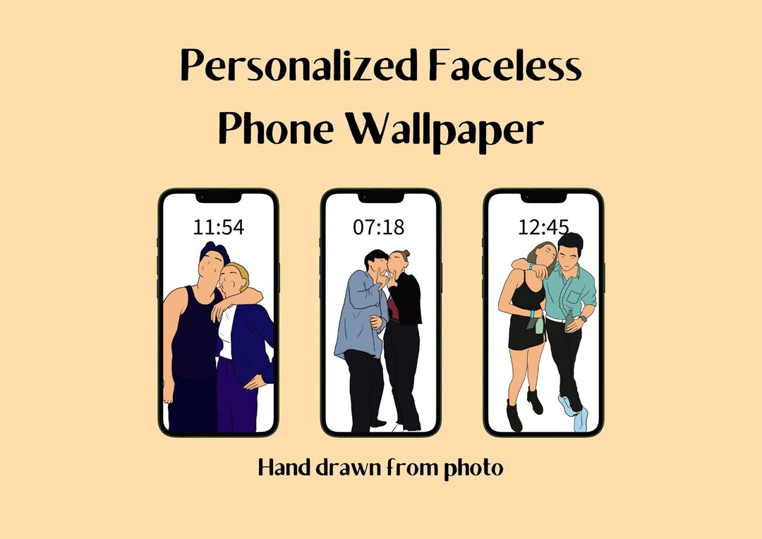Personalized Phone Wallpaper Faceless Portrait Wallpaper Personalized ...