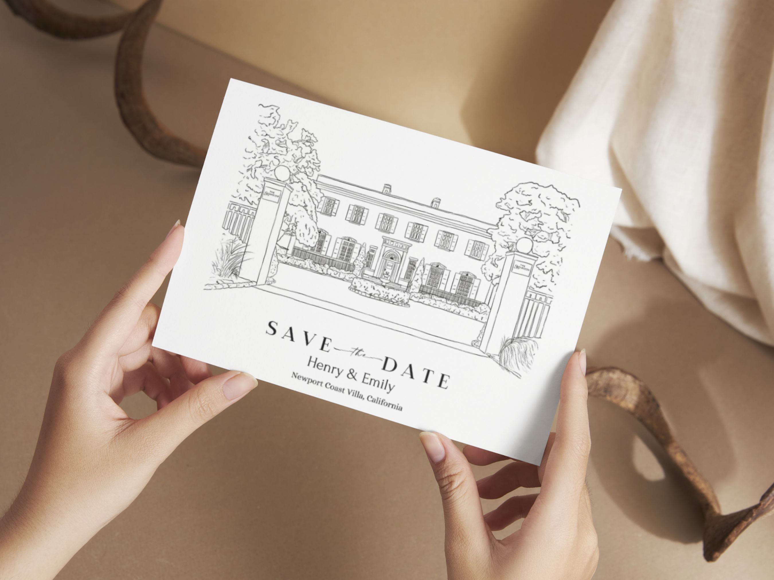 Wedding Venue Sketch Invitation Custom Wedding Venue Illustration for ...