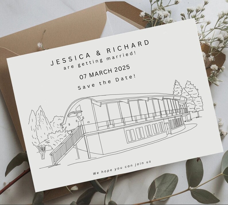 Personalized Wedding Venue Illustration Custom Sketch Wedding Venue ...