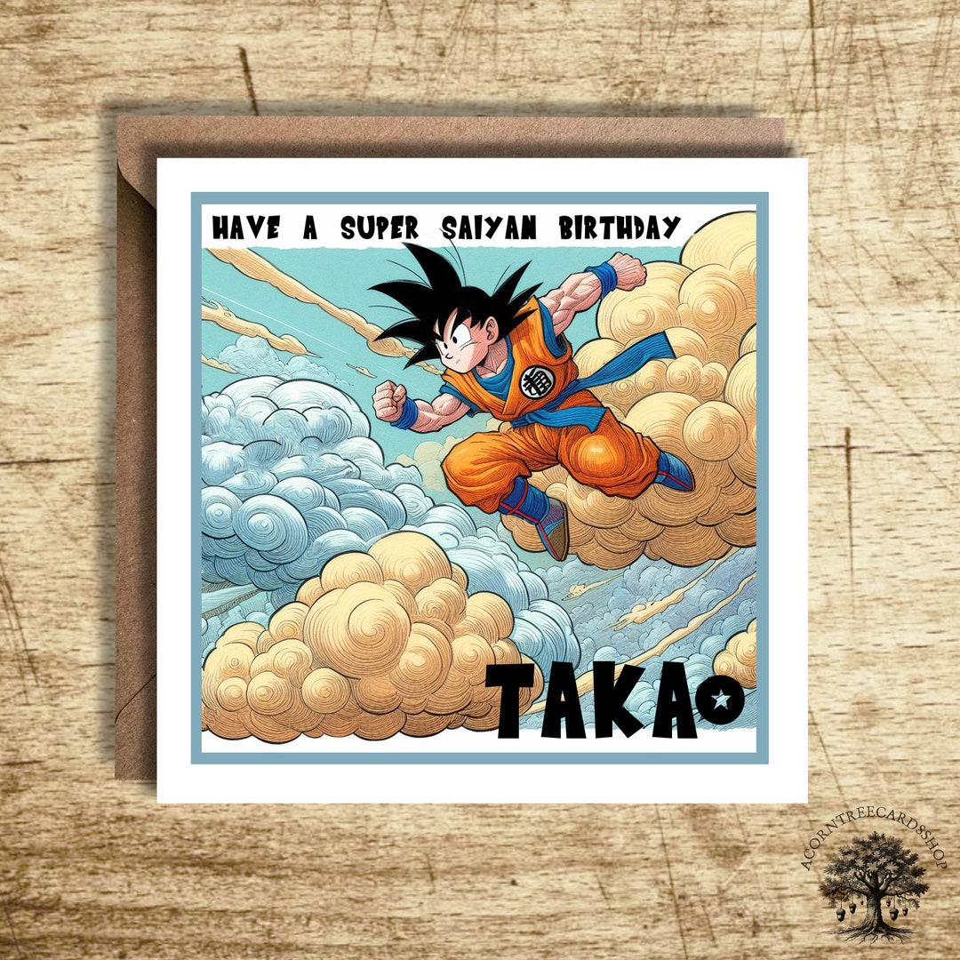 Goku Birthday Card, Personalised Birthday Card, Birthday Card ...