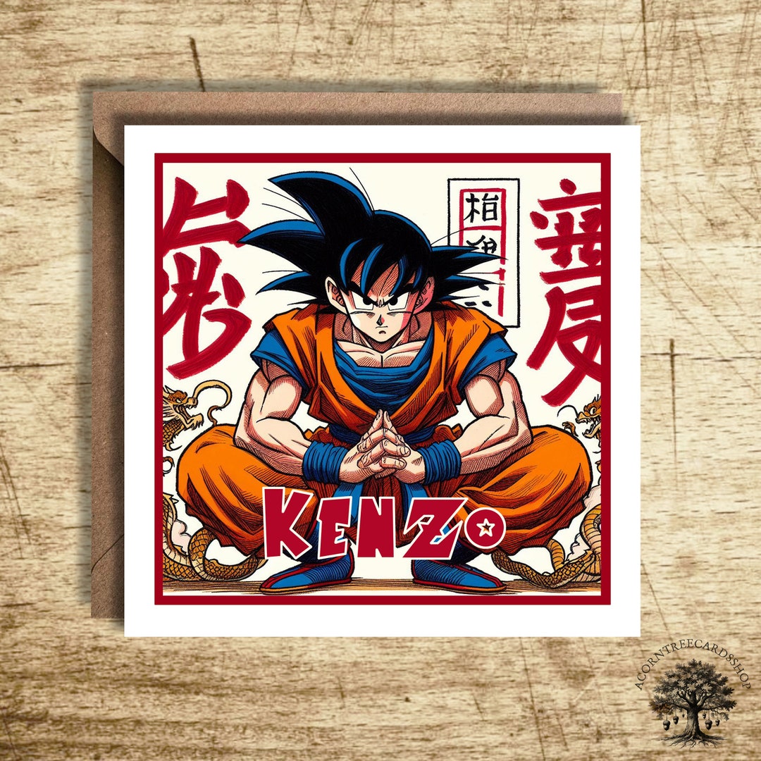 Goku Birthday Card, Personalised Birthday Card, Birthday Card ...