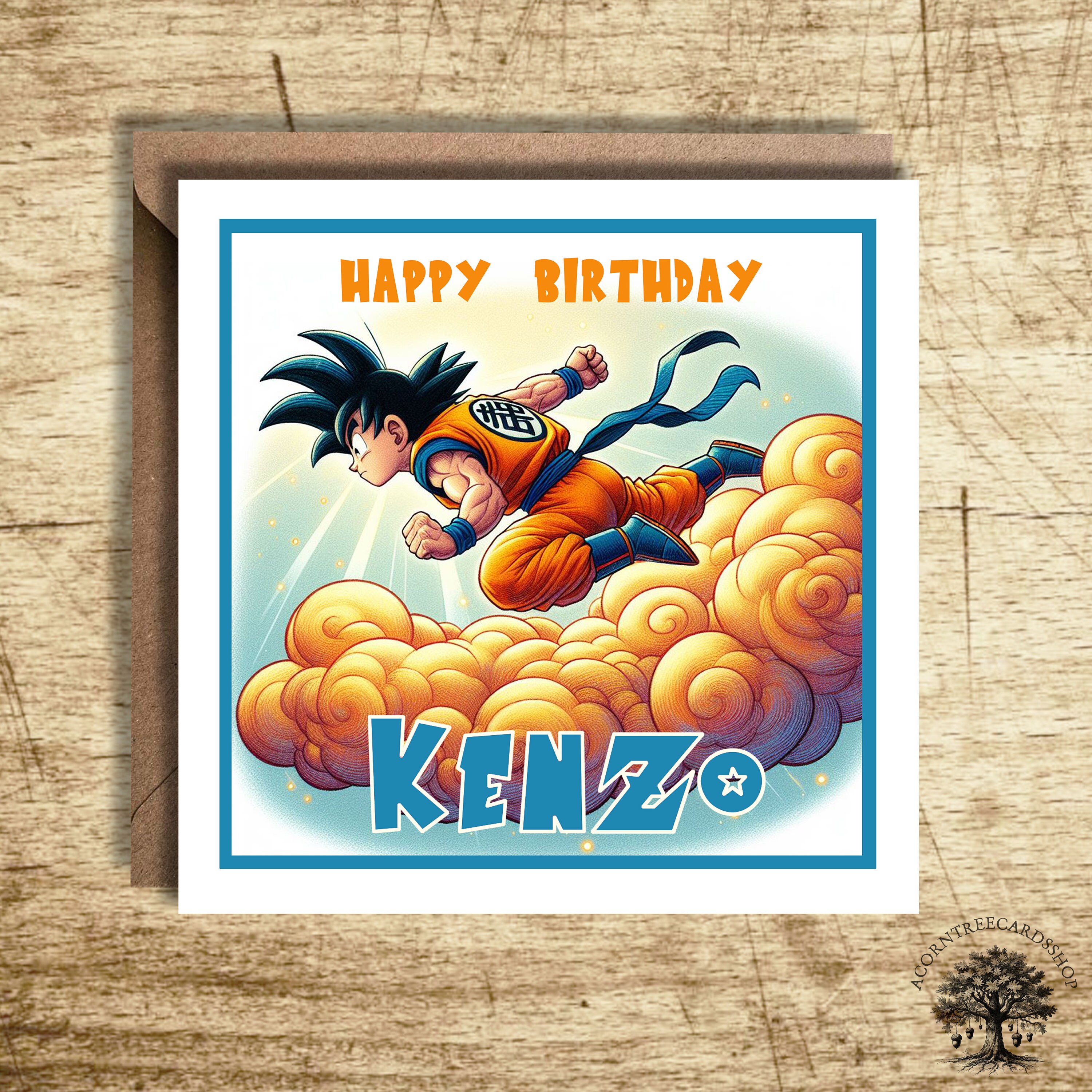 Goku Birthday Card, Personalised Birthday Card, Birthday Card ...