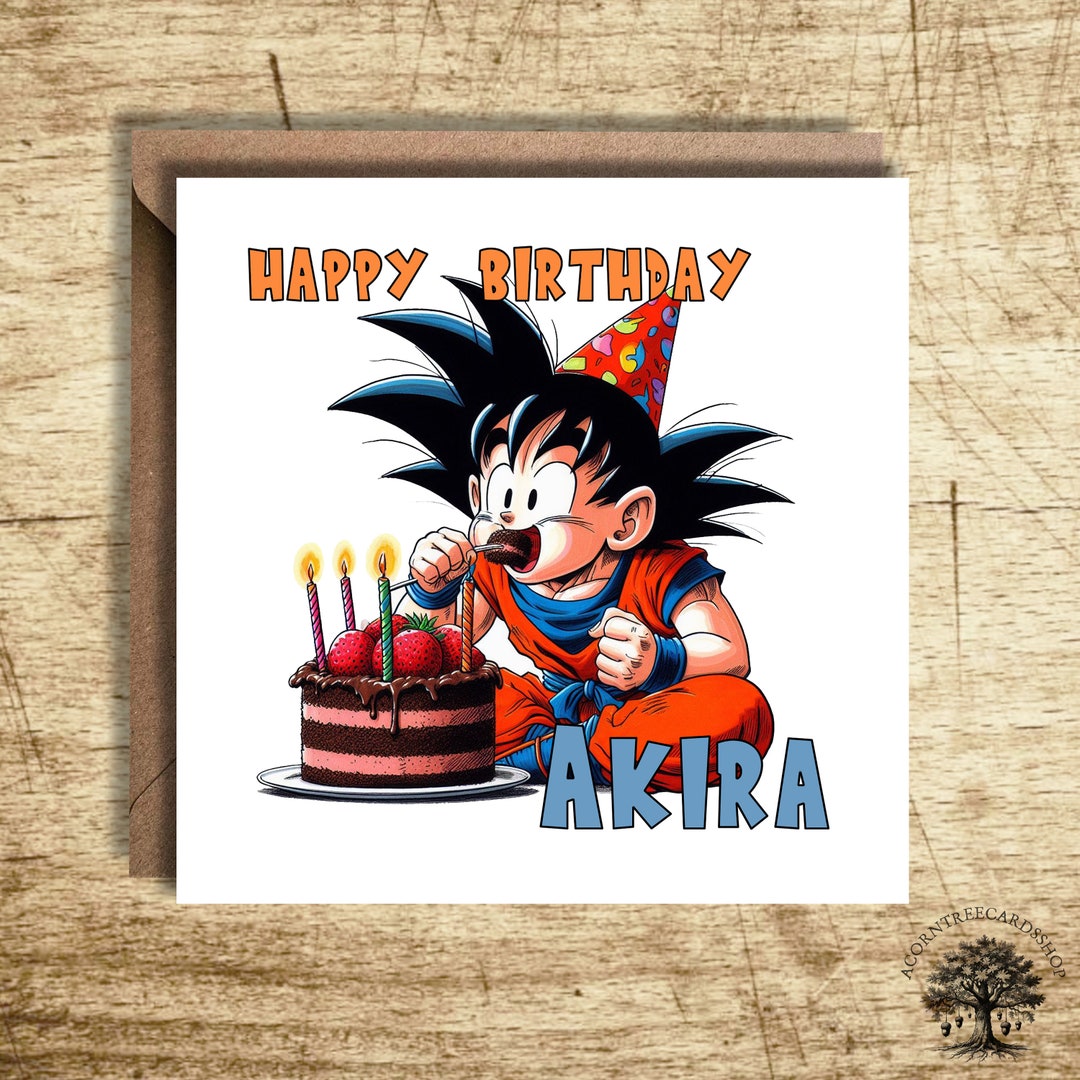 Goku Birthday Card, Personalised Birthday Card, Birthday Card ...