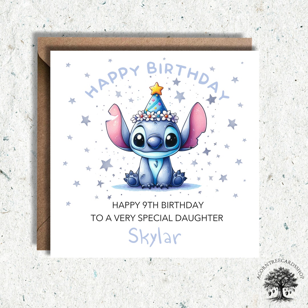 Personalised Stitch Birthday Card, Stitch Birthday Card, Birthday Card ...