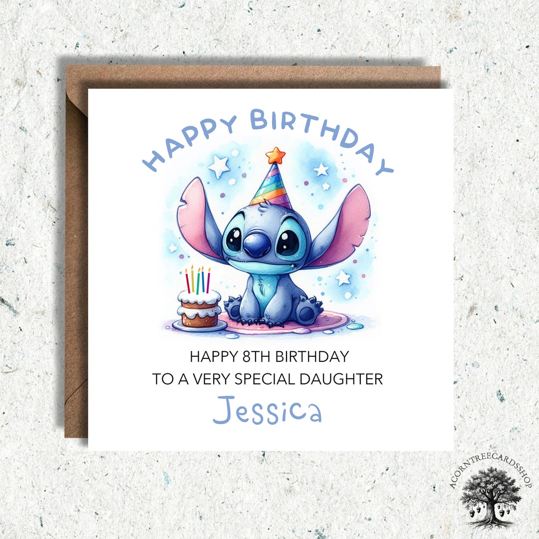 Personalised Stitch Birthday Card, Stitch Birthday Card, Birthday Card ...