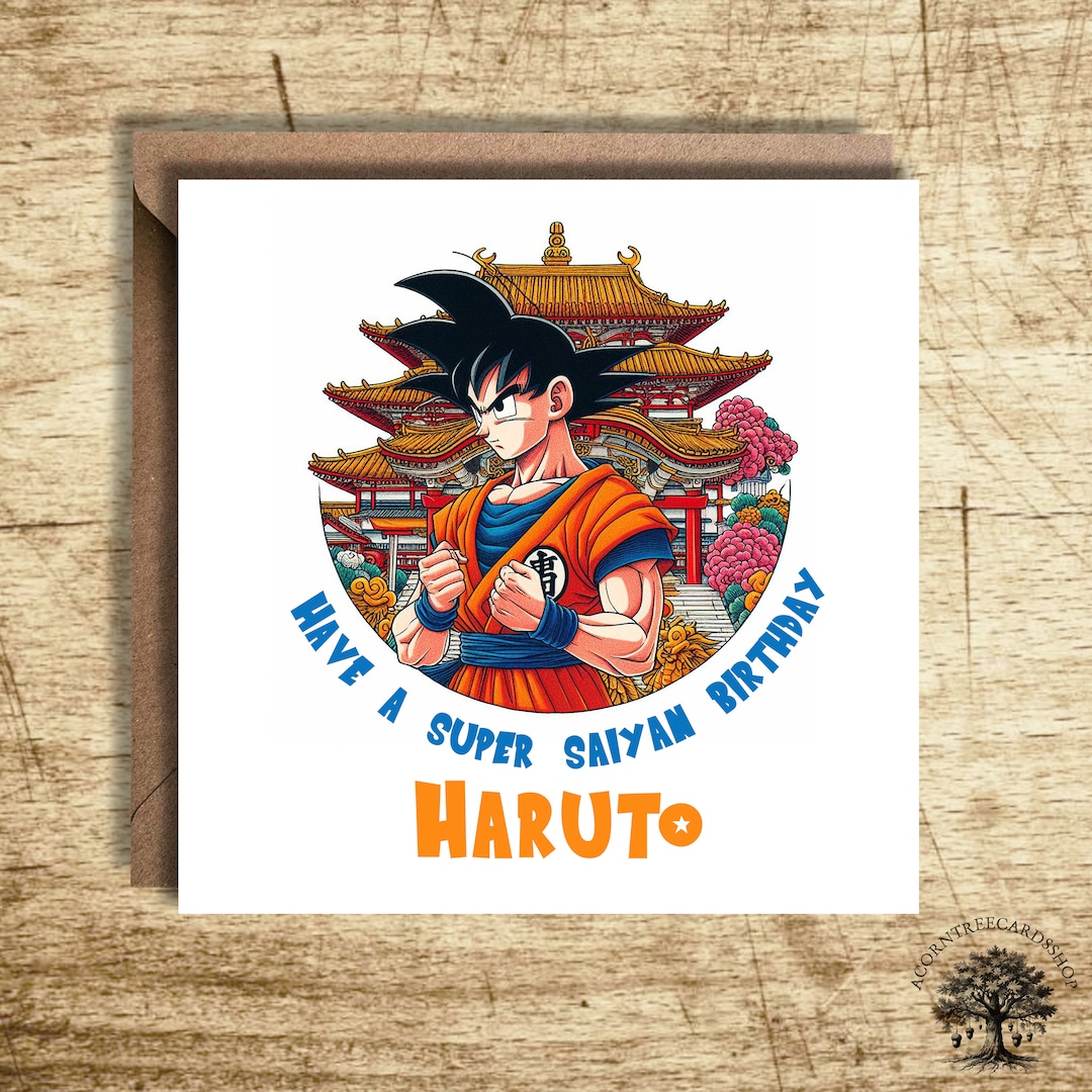 Goku Birthday Card, Personalised Birthday Card, Birthday Card ...