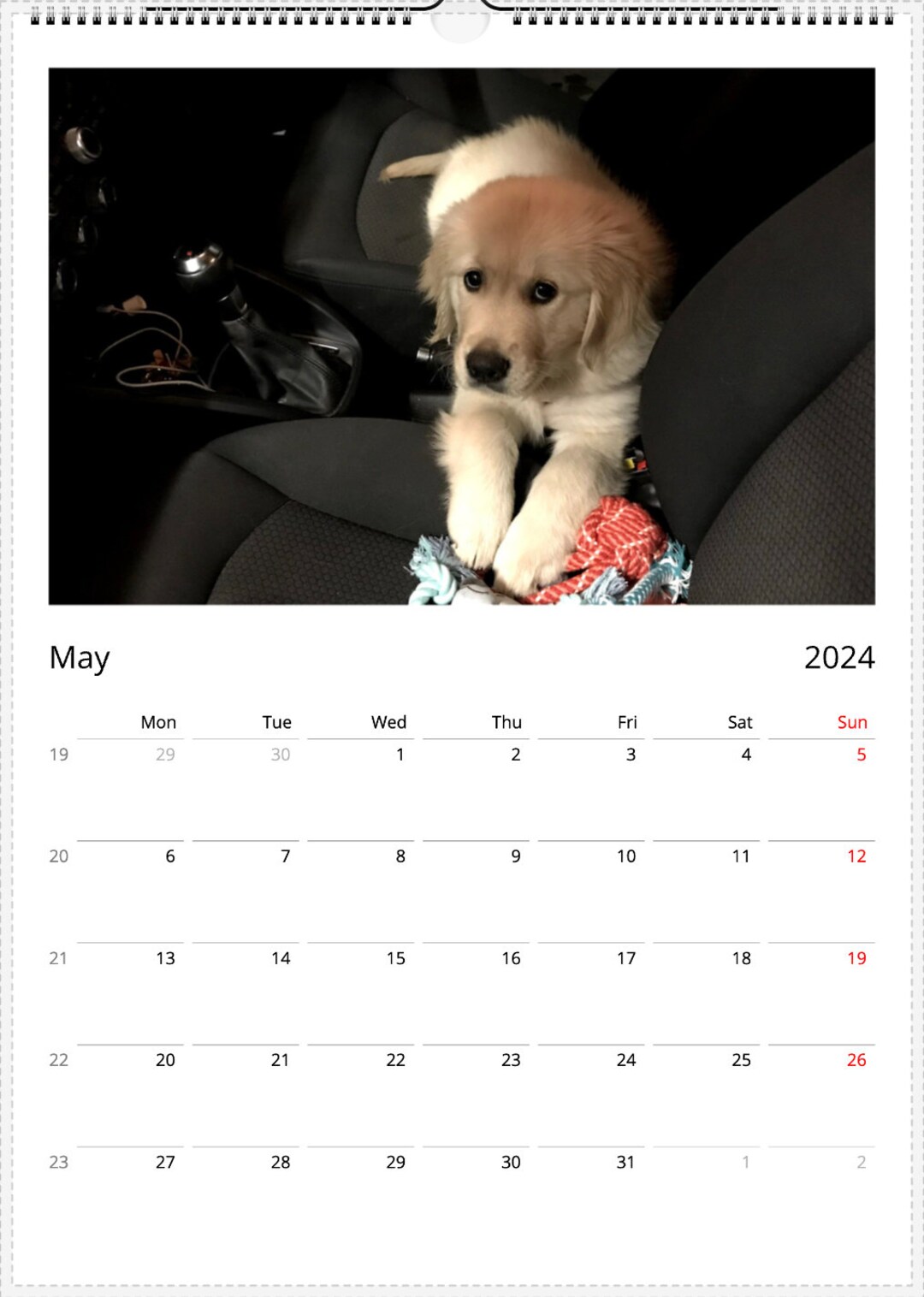 Golden Pup Wall Calendars - Etsy