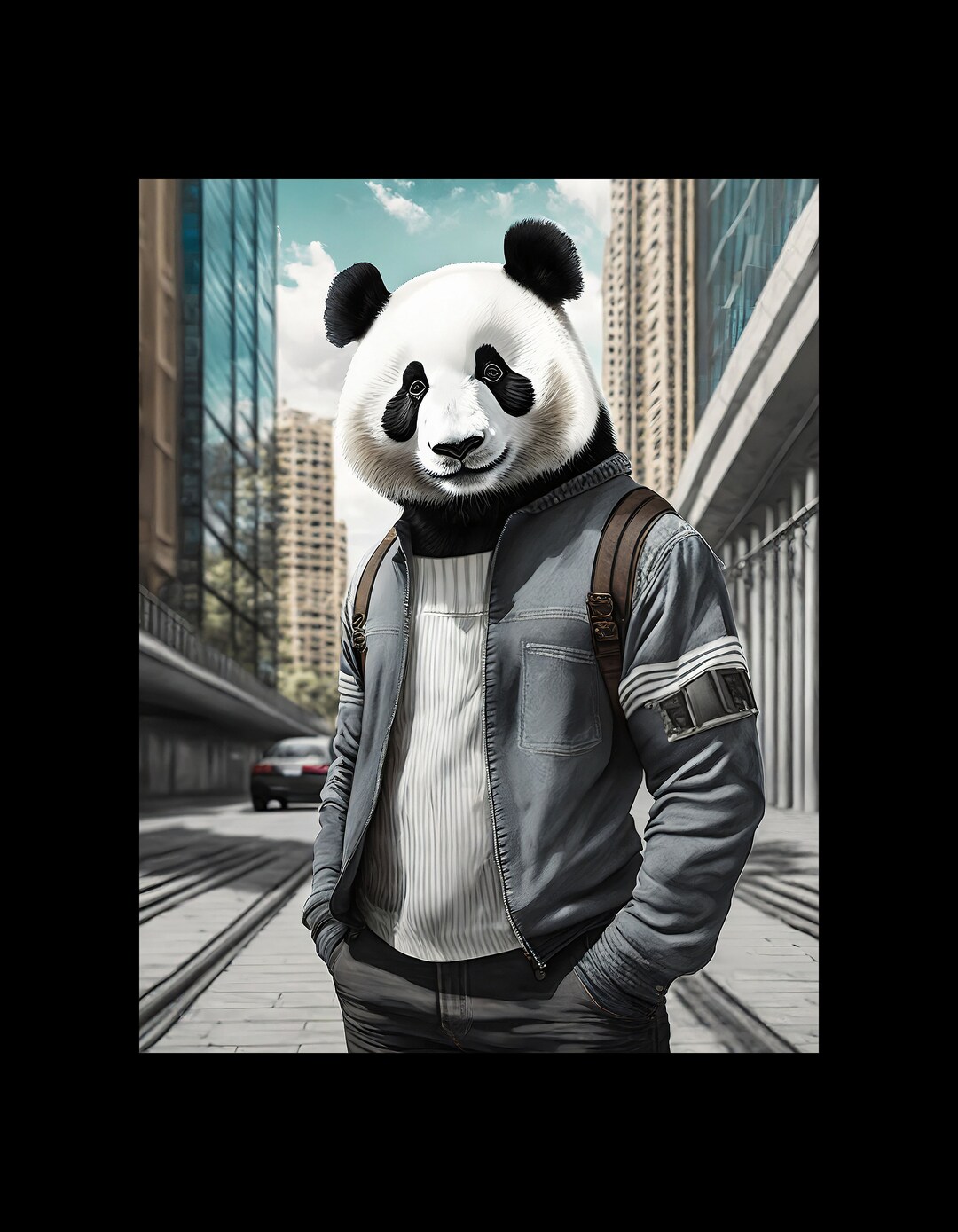 Realistic Portrait of an Urban Panda - Etsy
