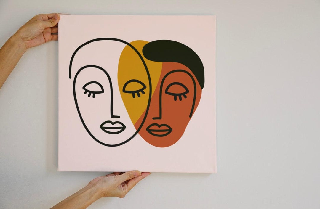 Female Face Line Art Minimalist and Abstract Design Home Decor and ...