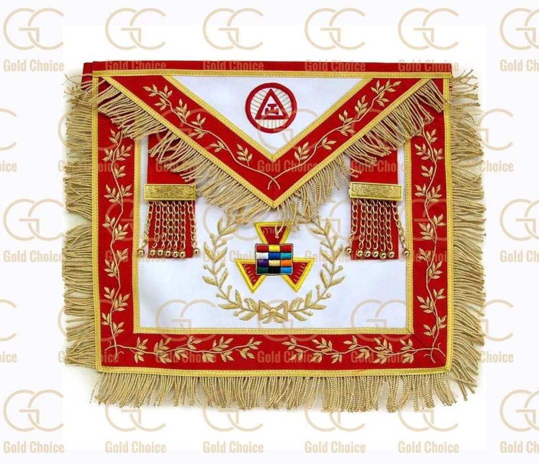 Grand High Priest Royal Arch Chapter Apron Red Velvet Triple Tau ...