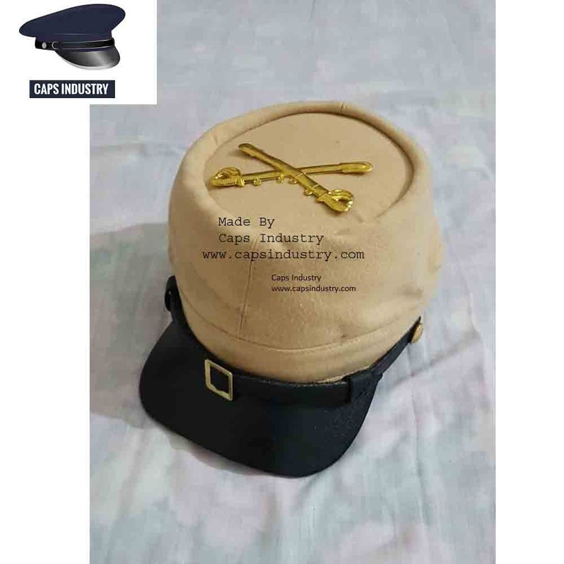 Civil War Buff Kepi Hats With Insignia Infantry, Artillery and Cavalry - Etsy