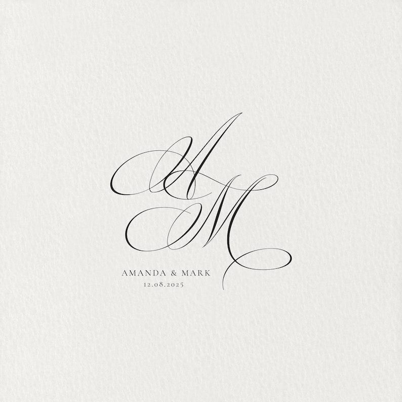 Modern Wedding Monogram | Couple Monogram | Digital Download Logo ...
