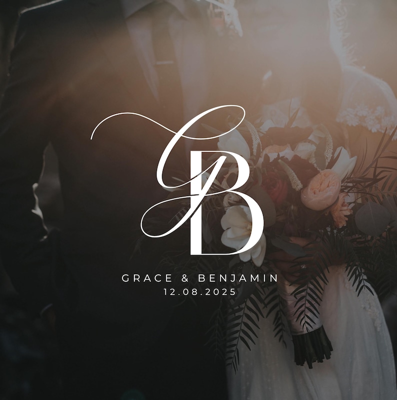 Modern Wedding Monogram | Couple Monogram | Digital Download Logo ...