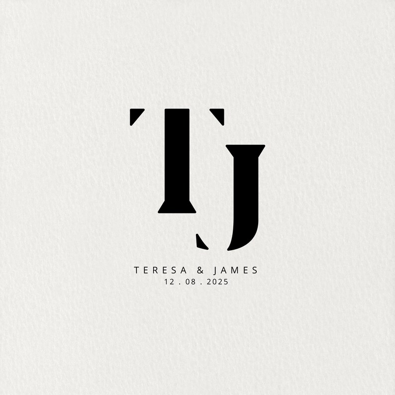 Modern Wedding Monogram | Couple Monogram | Digital Download Logo ...