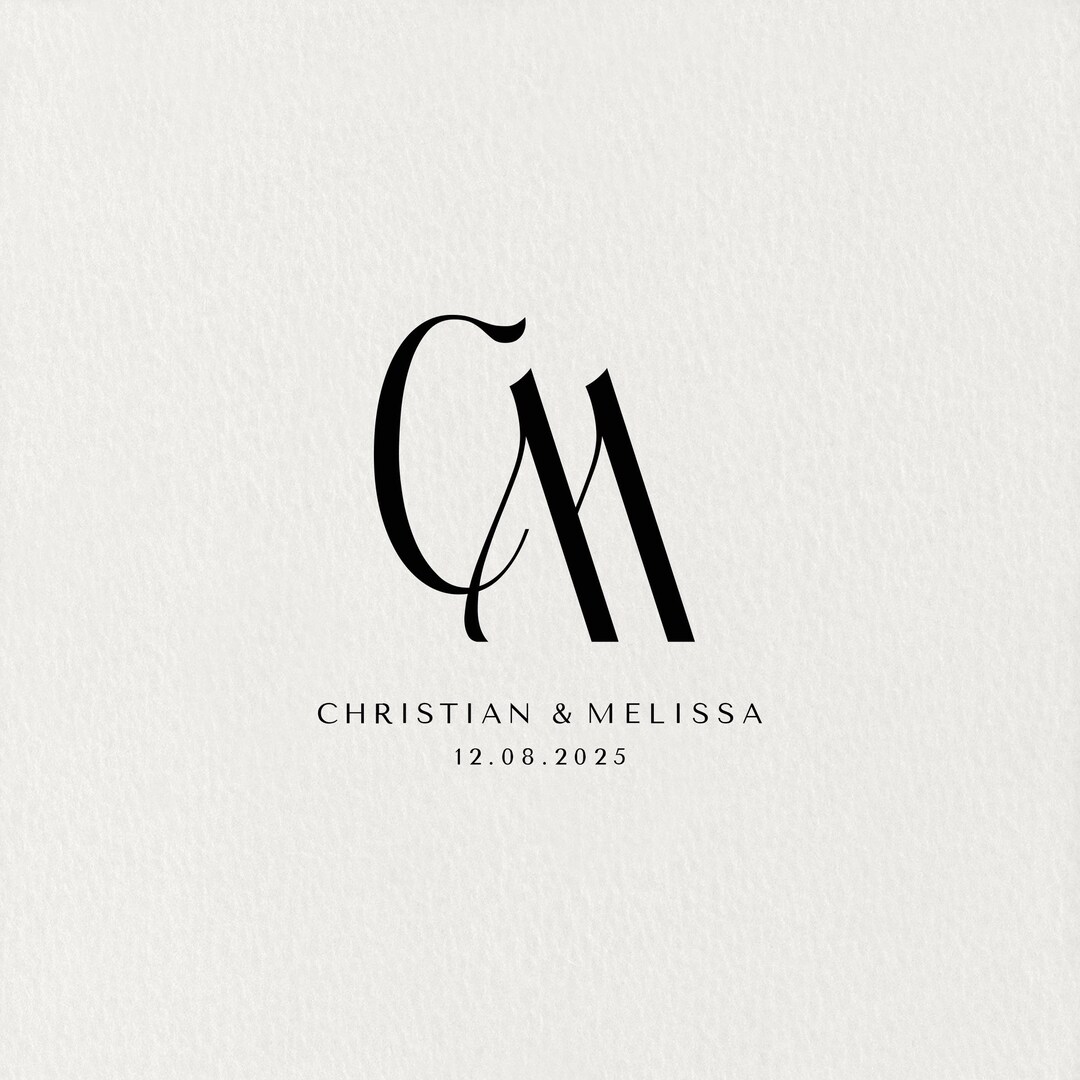 Modern Wedding Monogram | Couple Monogram | Digital Download Logo ...