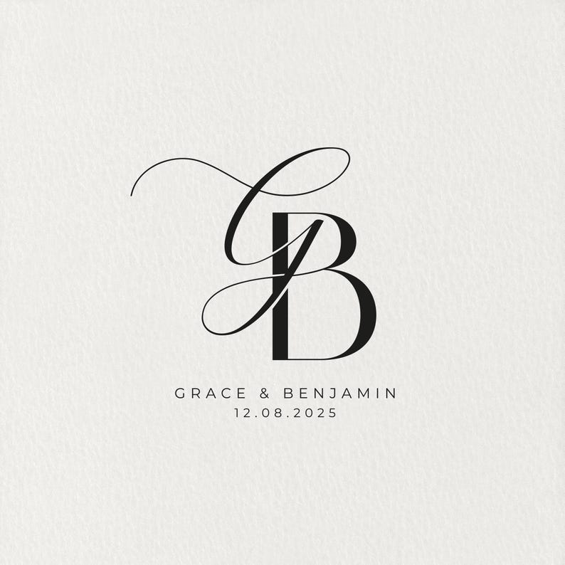 Modern Wedding Monogram | Couple Monogram | Digital Download Logo ...