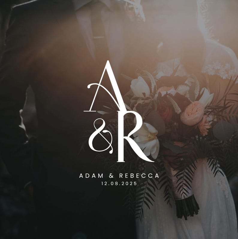 Modern Wedding Monogram | Couple Monogram | Digital Download Logo ...