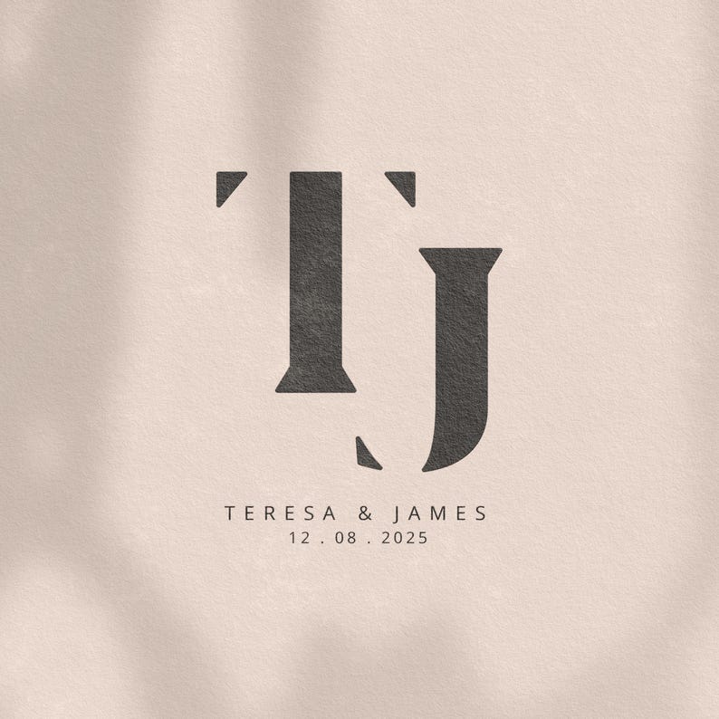 Modern Wedding Monogram | Couple Monogram | Digital Download Logo ...
