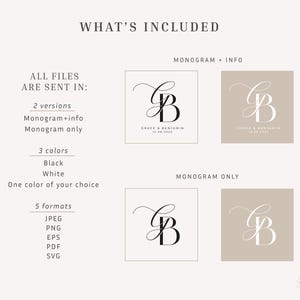 Modern Wedding Monogram | Couple Monogram | Digital Download Logo ...