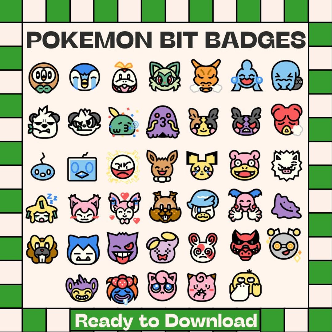 Pokemon Bit Badges | Pokemon Emotes | Static Emote | Twitch Emotes ...