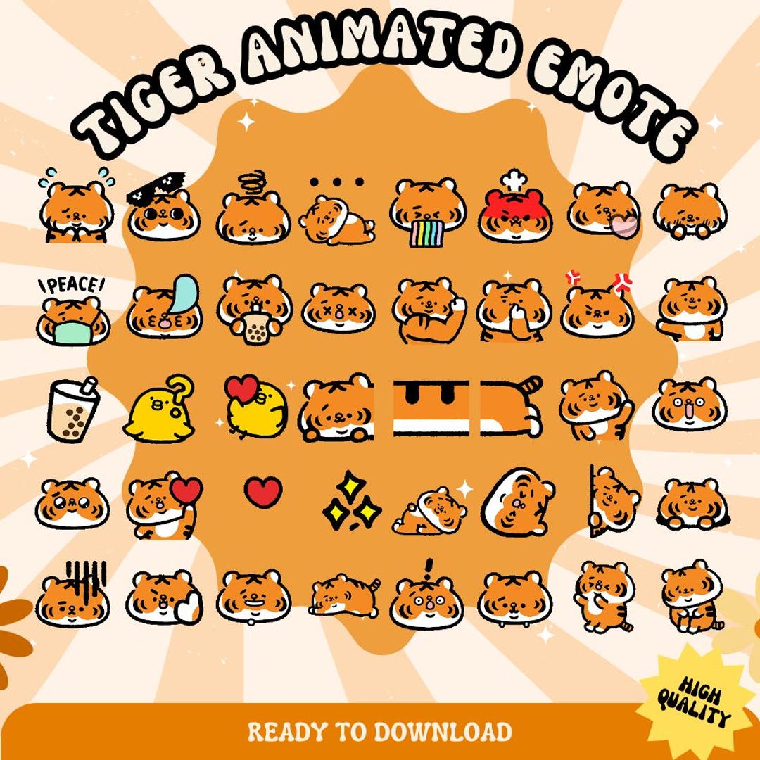 Tiger Animated Emote | Twitch Emotes | Discord Emotes | Emote Pack ...