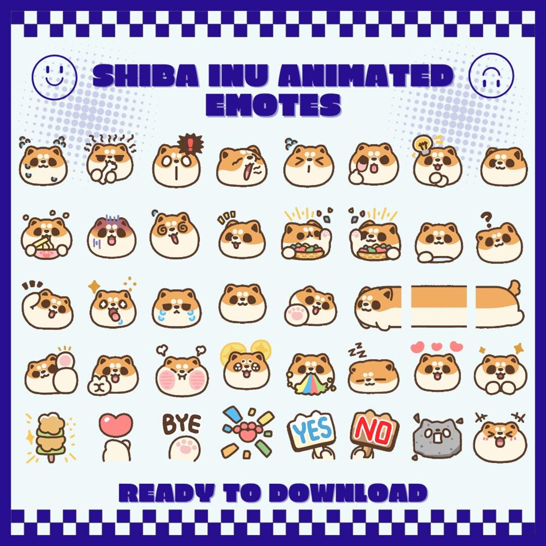 Shiba Inu Animated Emotes Shiba Inu Dog Chibi Twitch Emotes Discord ...