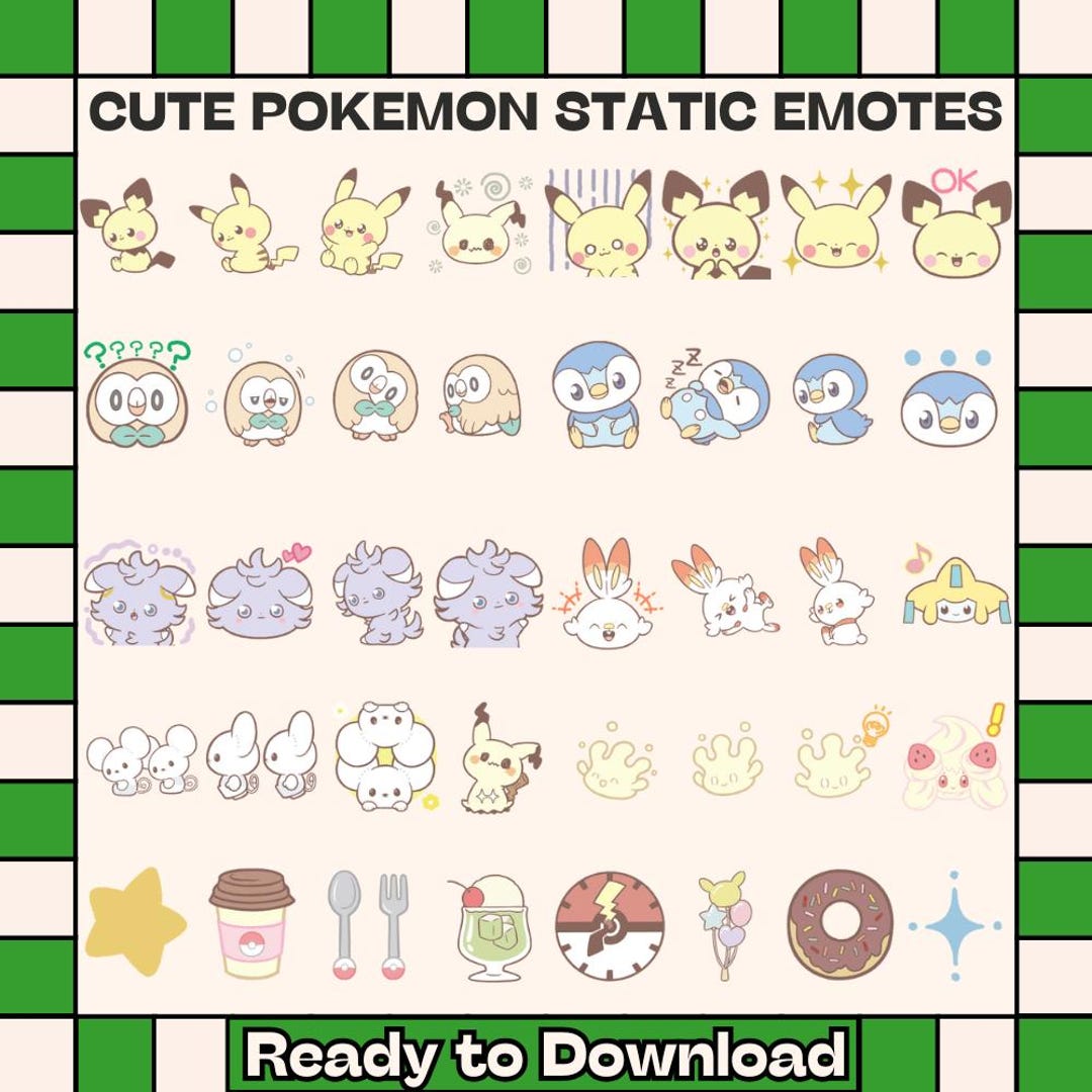 Pokemon Static Emotes | Cute | Chibi | Retro | Twitch Emotes | Discord ...