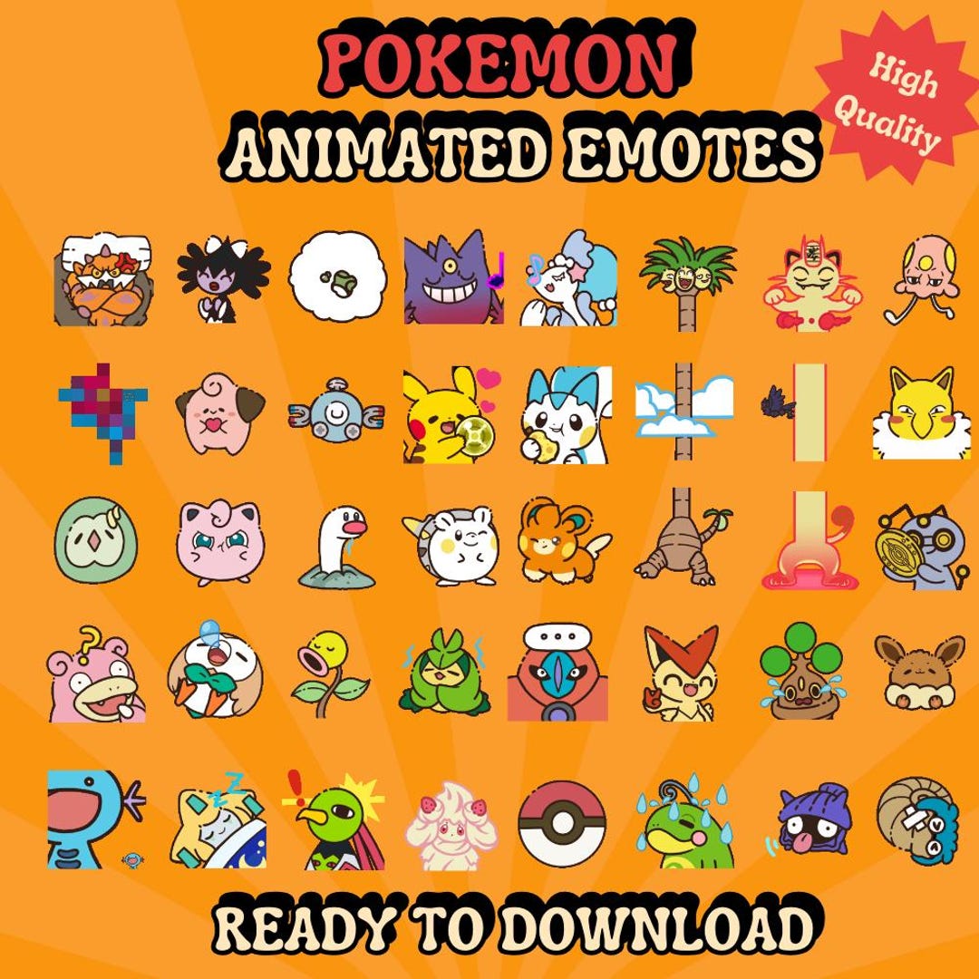 Pokemon Animated Emotes Pikachu Twitch Emotes Discord Emotes Streaming ...