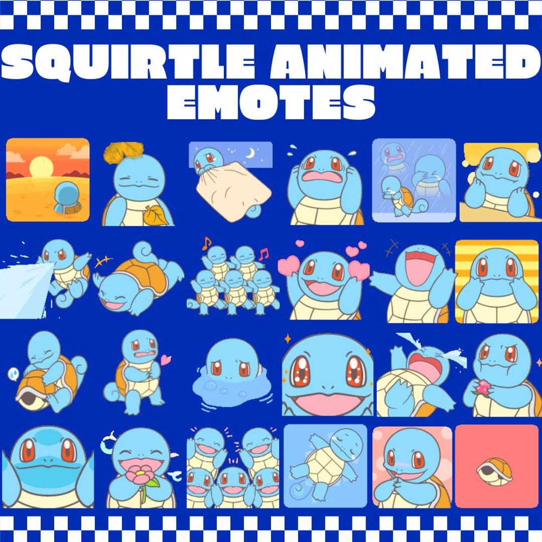 Squirtle Animated Emotes Pokemon Pikachu Retro Twitch Emotes Discord ...