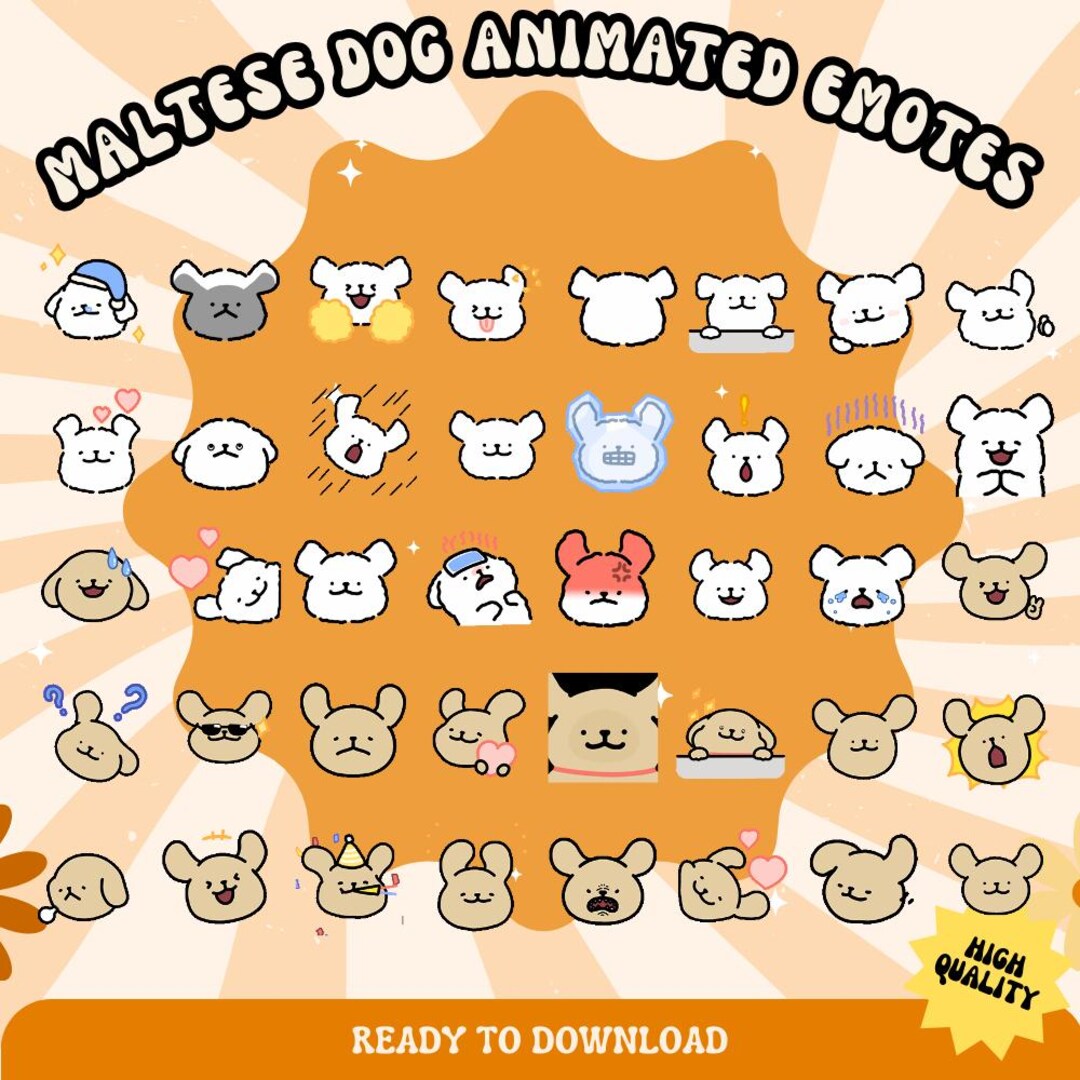 Maltese Dog Animated Emotes | Twitch Emotes | Discord Emotes | Emote ...