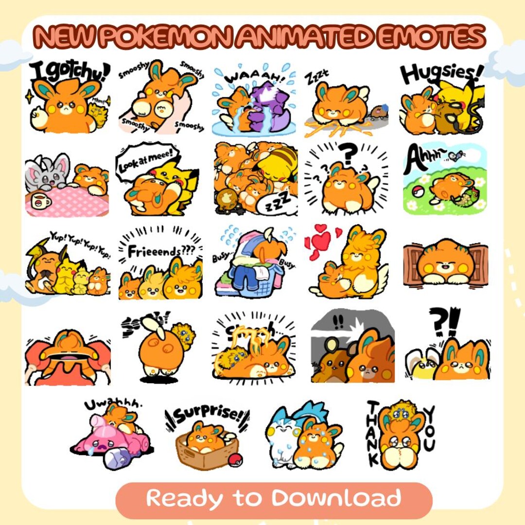 Pokemon Animated Emotes | Cute | Pikachu | Memes | Chibi | Streamer ...