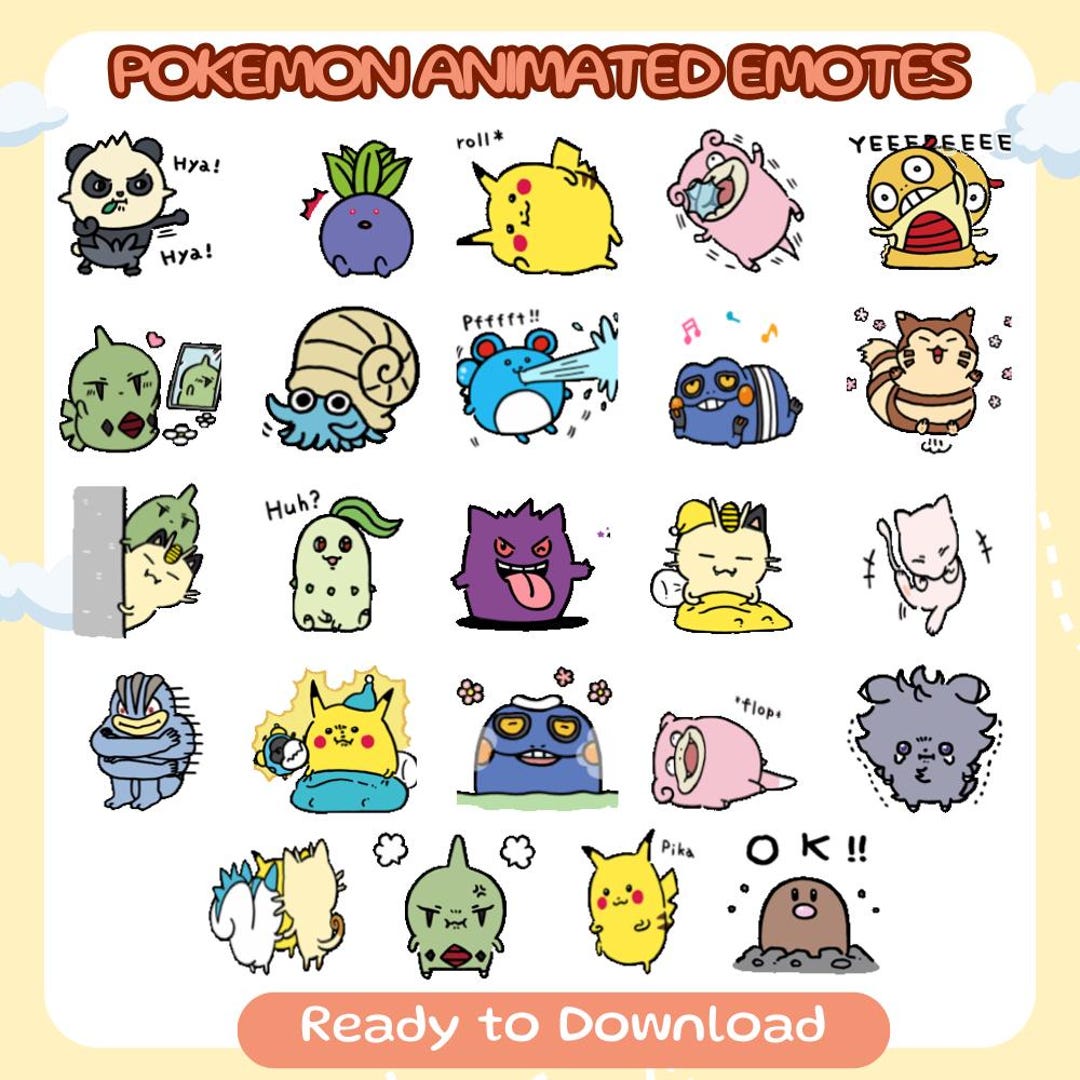 Pokemon Animated Emotes Pikachu Retro Twitch Emotes Discord Emotes ...