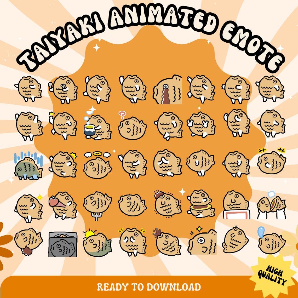 Taiyaki Animated Emotes Japanese Snacks Twitch Emotes Discord Emotes ...