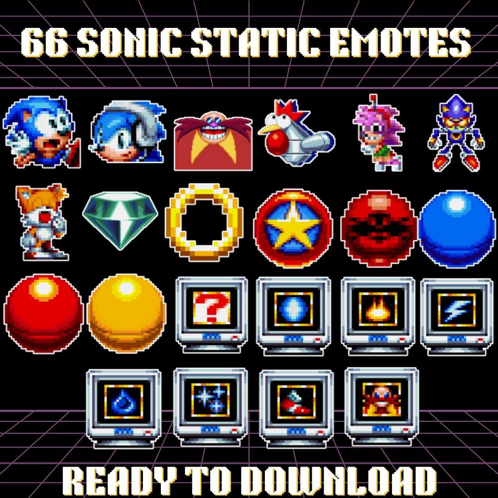 Sonic Static Emotes | Retro | Video Games | Sonic the Hedgehog | Twitch ...