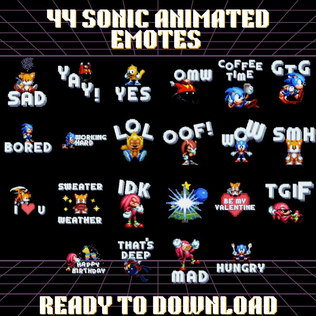 Sonic Animated Emotes | Meme | Retro | Video Games | Twitch Emotes ...