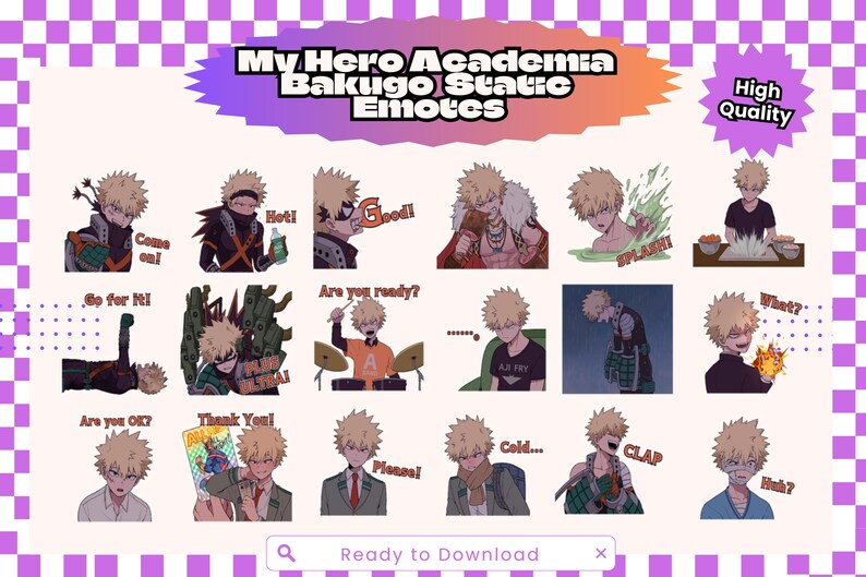 Bakugo Static Emotes My Hero Academia Static Emote Discord Emotes ...