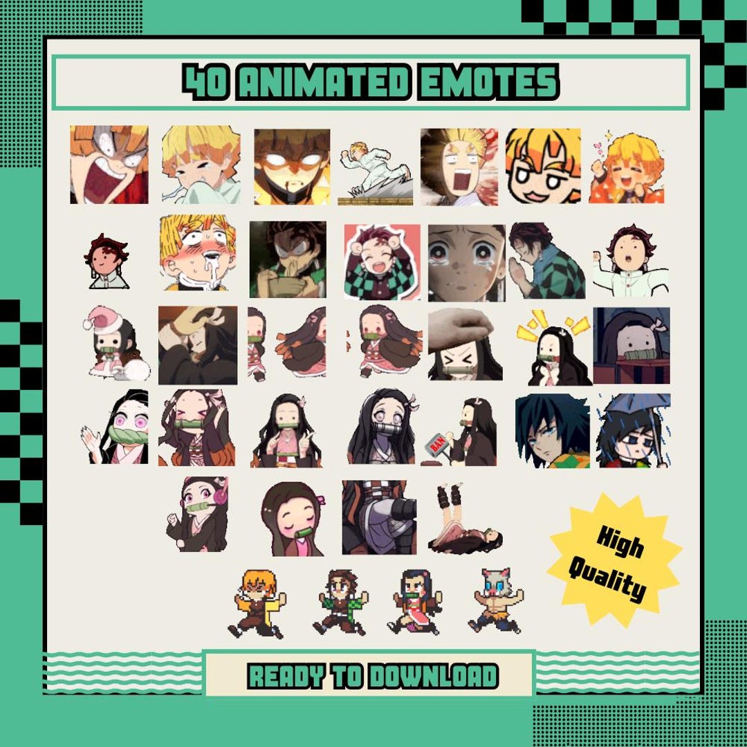 Demon Slay Animated Emotes Twitch Emotes Discord Emotes Emote Pack ...