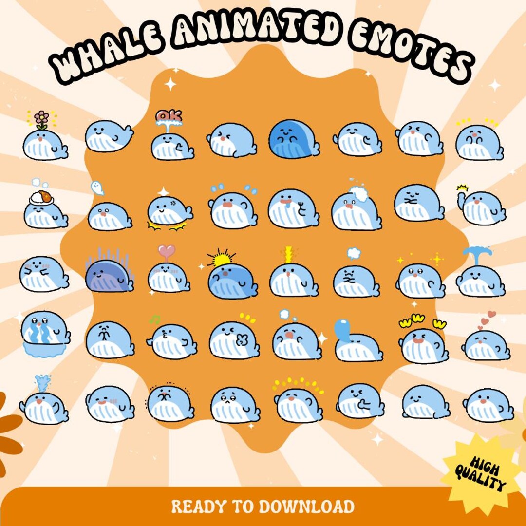 Whale Animated Emotes | Sea | Ocean | Aquatic | Funny | Chibi | Meme ...
