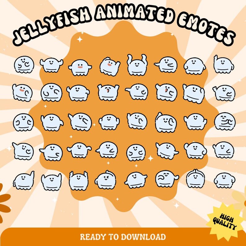Jellyfish Animated Emotes | Chibi | Funny | Cute | Memes | Twitch ...