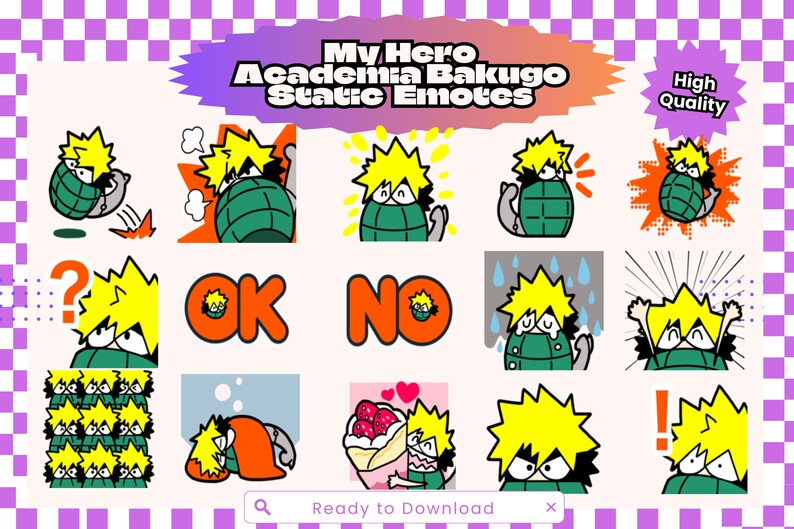 My Hero Academia Bakugo Static Emotes Discord Emotes Twitch Emotes ...
