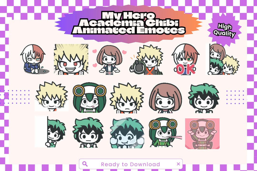 My Hero Academia Chibi Emotes Discord Emotes Twitch Emotes Streamer ...
