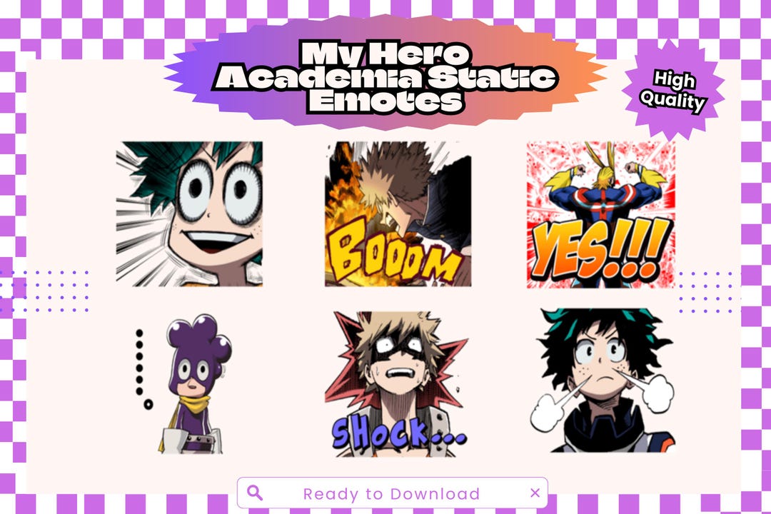 My Hero Academia Static Emotes Discord Emotes Twitch Emotes Streamer ...