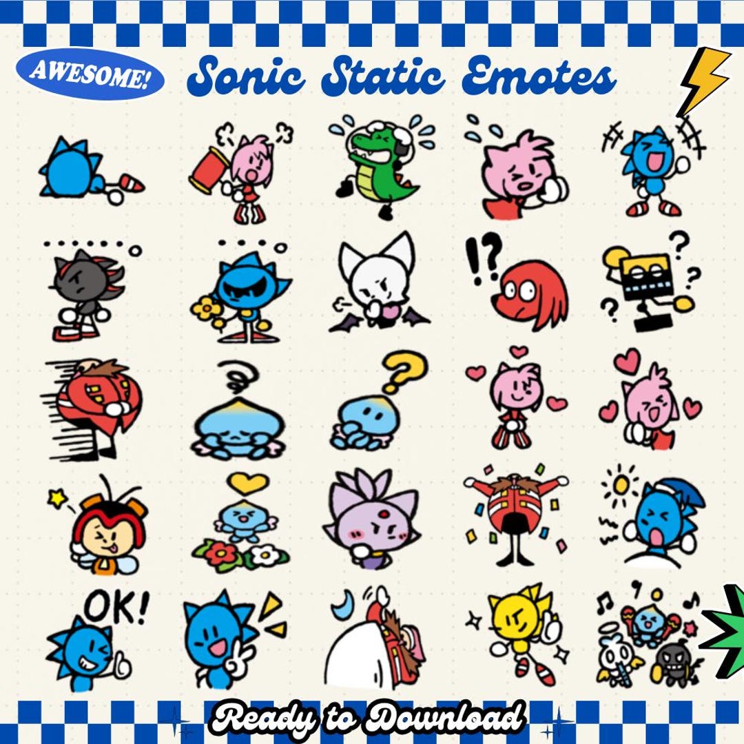 Sonic Static Emotes Sonic Adventures Twitch Emotes Discord Emotes Emote ...