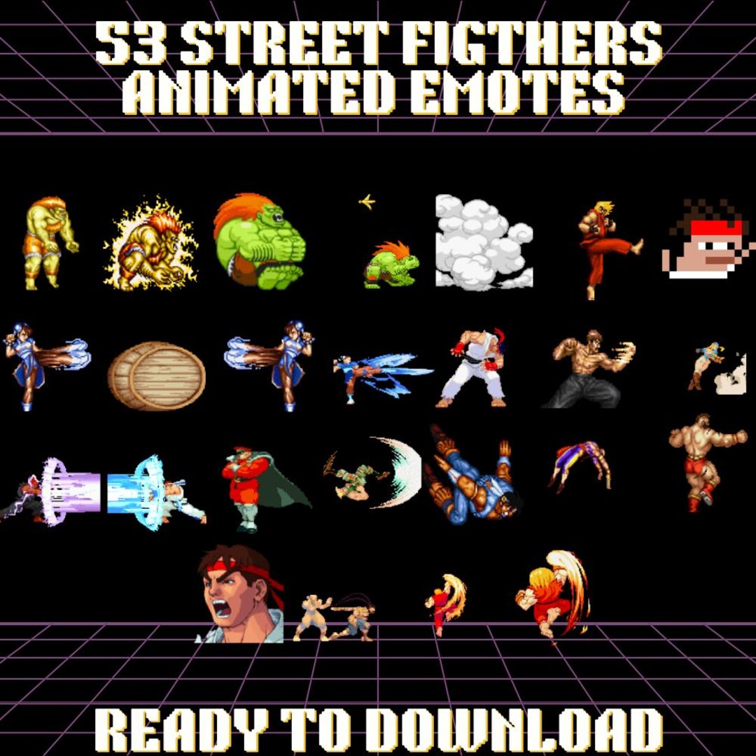 Street Fighters Animated Emotes | Retro | Video Games | Fighting Games ...
