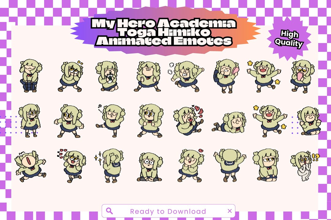 My Hero Academia Toga Himiko Animated Emotes Discord Emotes Twitch ...