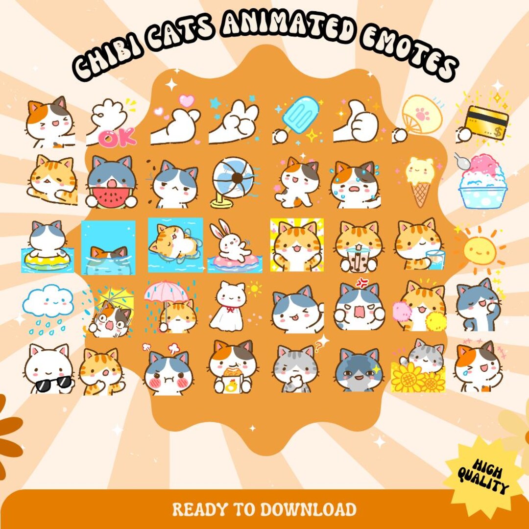 Chibi Cats Animated Emotes Twitch Emotes Discord Emotes Emote Pack ...