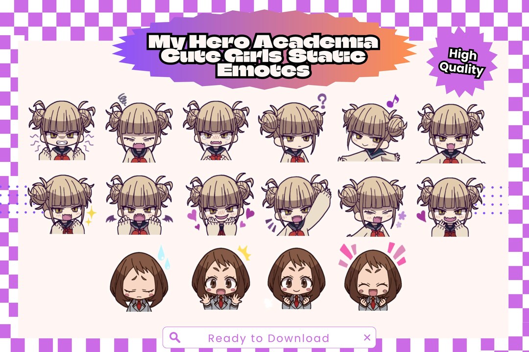 My Hero Academia Girls Static Emotes Discord Emotes Twitch Emotes ...