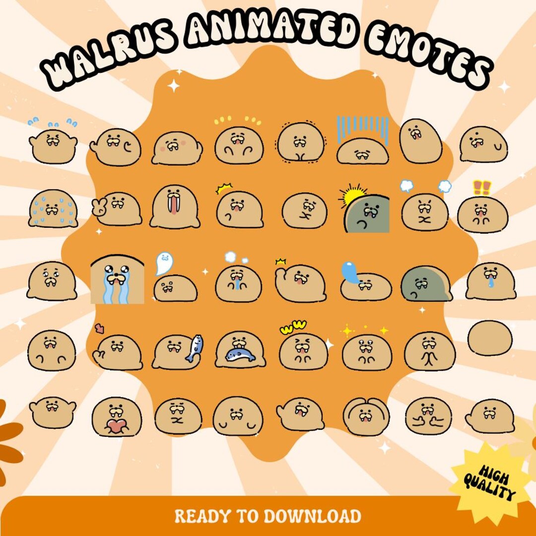 Walrus Animated Emotes | Animal | Funny | Chibi | Meme | Twitch Emotes ...
