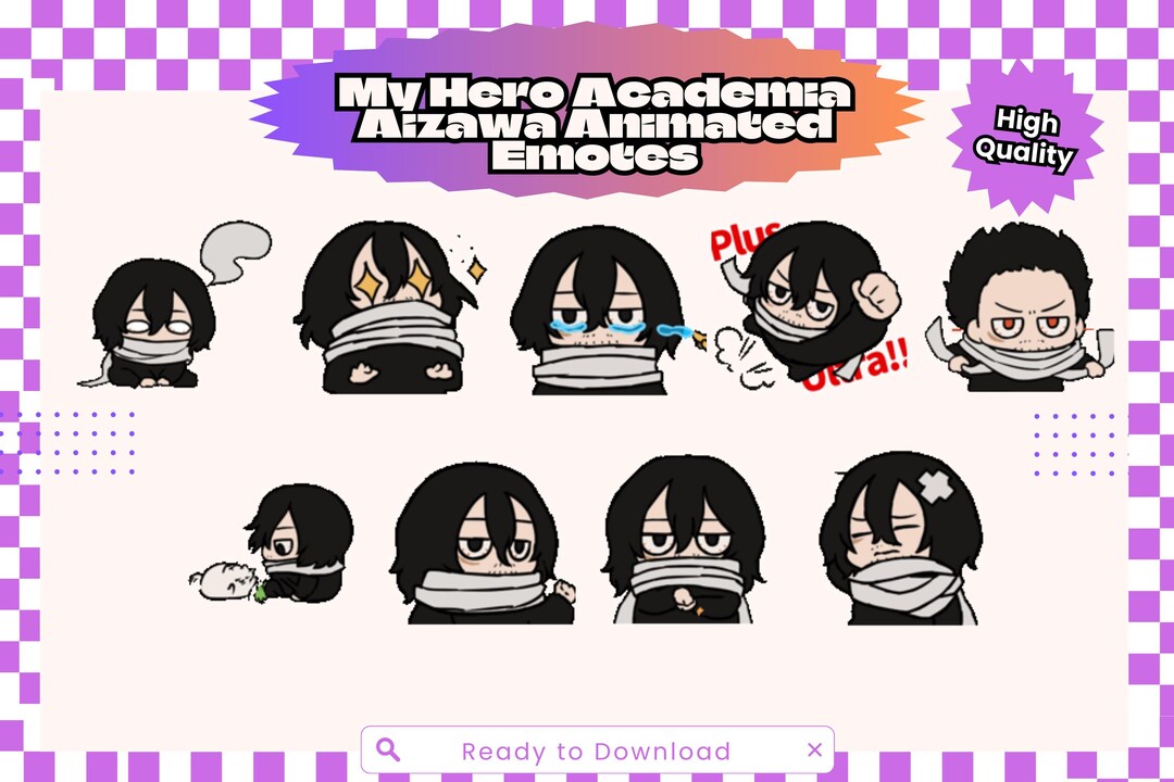 My Hero Academia Aizawa Animated Emotes Discord Emotes Twitch Emotes ...